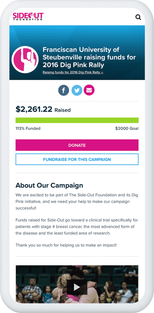 Side-Out Foundation – Non-Profit Web Design – Web Design Agency – Gulo